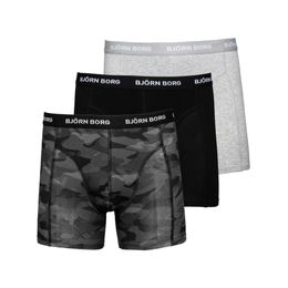 Bj&ouml;rn Borg Bj&ouml;rn Borg Boxershorts 'Sammy' Herren Gr&ouml;&szlig;e XXL hellgrau / dunkelgrau / schwarz / wei&szlig;