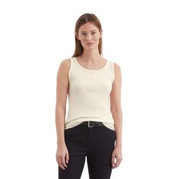 Marc O'Polo MARC O'POLO Damen Ripptanktop, beige, Gr. XS, Feinripp, Obermaterial: 63% Baumwolle, 34% Modal, 3% Elasthan, Tops