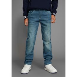 Kangaroos Jungen Stretch-Jeans "regular fit mit geradem Beinverlauf", blau, Basic, Gr. 128, Denim/Jeans, Obermaterial: 98% Baumwolle, 2% Elasthan,