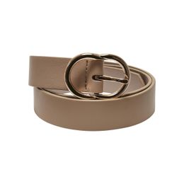 Urban Classics Damen H&uuml;ftg&uuml;rtel "Urban Classics Damen Small Ring Buckle Belt"beige, gold, Gr. L, 100% Polyester, G&uuml;rtel
