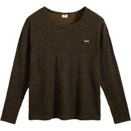 LEVI'S&reg; PLUS LEVI'S PLUS Damen Langarmshirt "PL HAYES LS"braun, Gr. XXL, unifarben, Feinripp, Obermaterial: 96% Baumwolle, 4% Elasthan, Shirts, in figurbetonter
