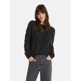LIEBLINGSST&Uuml;CK LIEBLINGSST&Uuml;CK Damen Rundhalspullover "JaneaL", schwarz, Gr. 44, clean, unifarben, Strick, Obermaterial: 50% Alpaka, 28% Polyester, 22% Wolle,