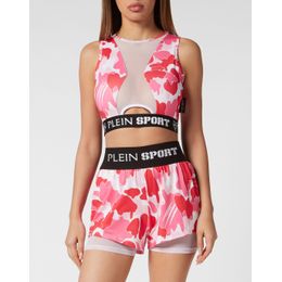 Plein Sport Damen Lauftop "Camouflage", rosa, Gr. XS, Obermaterial: 90% Polyester, 10% Elasthan, Tops