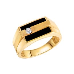 Firetti Herren Fingerring "Schmuck Geschenk Silber 925 Silberring Ringkopf eckig", 19, Silber 925 (Sterlingsilber), 4mm, schwarz, Silber 925