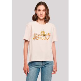 F4NT4STIC Damen T-Shirt "Die Biene Maja Bee Happy Heroes of Childhood", pink, Gr. M, Obermaterial: 100% Baumwolle, Shirts, Nostalgie, Retro, Heroes