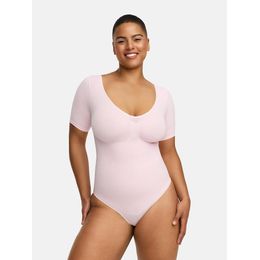 Cfab By Creamy Fabrics Shaping Bodysuit 'T-Shirt Bodysuit Sculpting Shapewear mit String' female Pink size 5XL