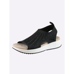 Sandale Caprice, Damen, Gr. 37, schwarz, Textil, Schuhe Sandale