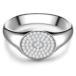 Glanzst&uuml;cke M&uuml;nchen Damen Siegelring "GSM237", 48, Silber 925 (Sterlingsilber), 3,1mm, silber, GLANZST&Uuml;CKE M&Uuml;NCHEN, Silber 925 (Sterlingsilber), Fingerringe, aus