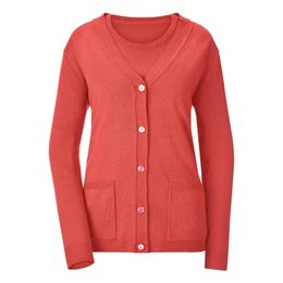 CLASSIC Damen Strickpullover "Twinset", rot, Gr. 48, unifarben, 100% Polyacryl, Pullover