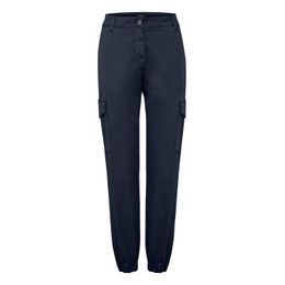Cargohose oxmo "Cargohose OXCoco", Damen, Gr. M, N-Gr, blau (total eclipse), Obermaterial: 98% Baumwolle CO. 2% Elasthan EL., Hosen Cargohose