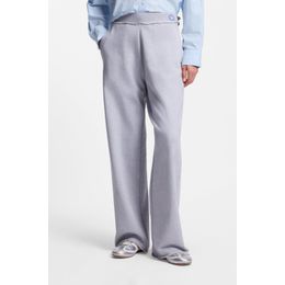 Jogger Pants HUGO BLUE "Nuwaist", Damen, Gr. S (36), N-Gr, open grau 064, Sweatware, Obermaterial: 100% Baumwolle, unifarben, weit lang, Hosen, mit Raw Cut Hem, weites Bein
