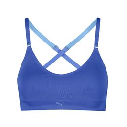 Puma Damen Bustier "Puma WOMEN 3D KNIT SPORT TRIANGLE TOP"blau, Gr. S, Single Jersey, Obermaterial: 89% Polyamid, 11% Elasthan, BHs, wendbare und