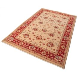 Wollteppich Theko, B:60cm H:12mm L:90cm, rot, Wolle, Wohnzimmer, Teppiche, "Saharna 2444", reine Wolle, Orient-Optik, mit Fransen