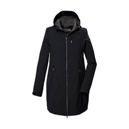 Killtec Damen Softshellparka "KOS 370 WMN SFTSHLL PRK", schwarz, Gr. 42, Oberstoff: Oberseite: 90% Polyester, 10% Elasthan, R&uuml;ckseite: 100%