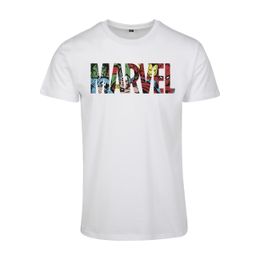 Merchcode Damen T-Shirt "Merchcode Herren Marvel Logo Character Tee"wei&szlig;, Gr. XS, bedruckt, 100% Baumwolle, Shirts