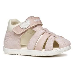 Geox Baby Lauflernschuh "B SANDAL MACCHIA GIR", Gr. 26, rosa, Leder, Synthetik, Schuhe, Glitzerschuh, Festtagsschuh, Sandale mit Glitzer