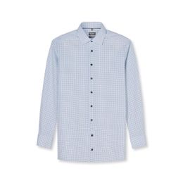 OLYMP Herren Businesshemd "OLYMP Luxor 24/Seven, Comfort Fit, New Kent", blau, Gr. 46, 64% Baumwolle, 27% Polyester, 9% Elasthan, Hemden