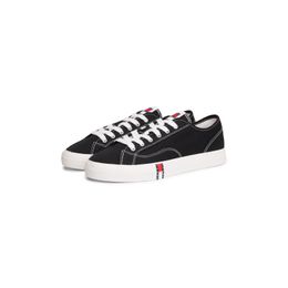 Plateausneaker Tommy Jeans "ARCHIVE Y2K", Herren, Gr. 41, schwarz, Textil, unifarben, Schuhe Plateausneaker, Freizeitschuh, Halbschuh, Schn&uuml;rer im Retro-Look mit Label im Plateau