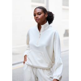 Damen Langarmshirt, Copenhagen Studios, Gr. 36, wei&szlig;, Sweatware, Obermaterial: 54% Modal, 40% Polyester, 6% Elasthan, unifarben, Shirts, aus