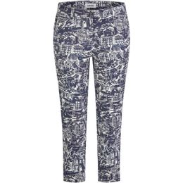 KjBRAND Damen 5-Pocket-Hose "Betty", blau, Gr. 44, gemustert, Web, Obermaterial: 97% Baumwolle, 3% Elasthan, Hosen