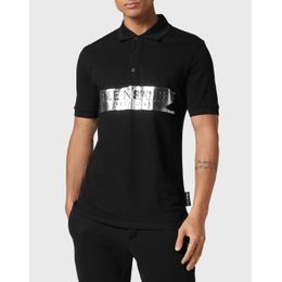 Plein Sport Herren Poloshirt "Silver Brush", schwarz, Gr. XL, Obermaterial: 100% Baumwolle, Shirts