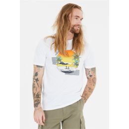 CRUZ Herren Funktionsshirt "Flair", wei&szlig;, Gr. XXXL, bedruckt, 100% Baumwolle, Shirts, mit modischem Print f&uuml;r einen l&auml;ssigen Look