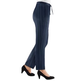 Classic Basics Damen Jerseyhose, blau, Gr. 38, gemustert, 100% Polyester, Hosen