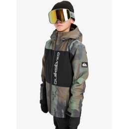 Quiksilver Jungen Skijacke "SIDE HIT BLOCK YOUTH JK", gr&uuml;n, Gr. 12, Obermaterial: 100% Polyester, Jacken, f&uuml;r Teens, atmungsaktives Material,