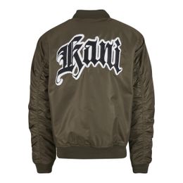 Karl Kani Herren Bomberjacke "Karl Kani KK Kani Back Embroidery Bomberjacket"braun, Gr. XS, 100% Polyester, Jacken