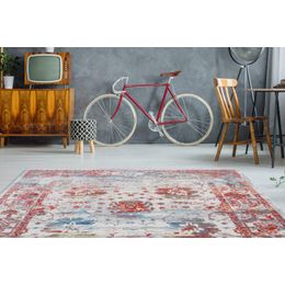 Teppich Calo-deluxe, B:80cm H:8mm L:150cm, bunt, Kunstfaser, Wohnzimmer, Teppiche, "Odalia 100", Kurzflor, Wohnzimmer