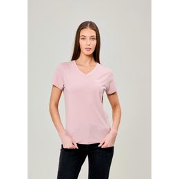 Bench. Damen V-Shirt "BELLATRIX", pink, Gr. 36, unifarben, Jersey, Obermaterial: 100% Baumwolle, Shirts