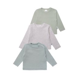 Liliput Jungen Langarmshirt, bunt, Gr. 62, unifarben, 100% Baumwolle, Shirts, Dreierpack mit Druckkn&ouml;pfen auf der Schulter