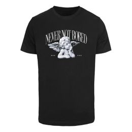 MisterTee Herren T-Shirt "MisterTee Herren Never Not Bored Tee", schwarz, Gr. S, bedruckt, 100% Baumwolle, Shirts