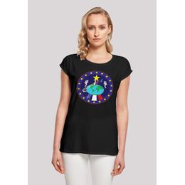 F4NT4STIC Damen T-Shirt "NASA Classic Globe Astronauts", schwarz, Gr. XS, Obermaterial: 100% Baumwolle, Shirts, Print