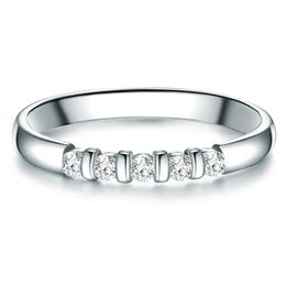 TRILANI Damen Memoirering "TR225", 50, Silber 925 (Sterlingsilber), 2,5mmsilber, Silber 925 (Sterlingsilber), Fingerringe, mit Zirkonia im