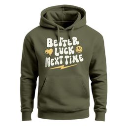 Neverless Sweatshirt 'better luck next time' male Green size XXL