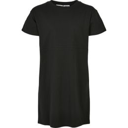 Shirtkleid Urban Classics "Urban Classics Damen Girls Organic Oversized Tee Dress", M&auml;dchen, Gr. 110/116, Normalgr&ouml;&szlig;en, schwarz, 100% Baumwolle, unifarben, oversize, Rundhals, Kleider Shirtkleid