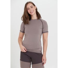 WHISTLER Damen T-Shirt "Athene", grau, Gr. 38, unifarben, 28% Wolle, 5% Elasthan, 67% Viskose, Shirts, mit hohem Rundhalsausschnitt
