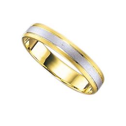 Firetti Damen Trauring "Schmuck Geschenk Gold 375 Hochzeit Ehering Trauring "LIEBE"", 22, ohne Brillant, Gelbgold 375 Wei&szlig;gold 375, 4mm, gold,