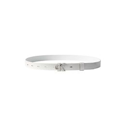 Calvin Klein Damen Lederg&uuml;rtel "FACTED CK BUCKLE 25MM PEBBLE", wei&szlig;, Gr. 85, unifarben, Web, Rindsleder, G&uuml;rtel, Gr&ouml;&szlig;enverstellbar mit Metallschlie&szlig;e