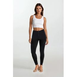 Freddy Damen Jeggings "WRUP SUPER SKINNY REGULAR WAIST"schwarz, Gr. XL, Denim/Jeans, Obermaterial: 81% Baumwolle, 19% Elasthan, Hosen, mit Lifting &