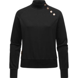 Ragwear Damen Sweatshirt "Majjorka Solid", schwarz, Gr. XXXL, Sweatware, Material: 70% Baumwolle, 30% Polyester, Sweatshirts, Damen Langarmshirt mit