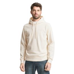 Tom Tailor Herren Hoodie, beige, Gr. L, unifarben, Sweatware, Obermaterial: 70% Baumwolle, 30% Polyester, Sweatshirts, mit Logo Stickerei