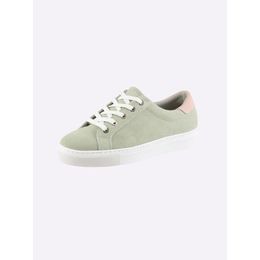 Heine Damen Schn&uuml;rschuh, Gr. 35mint, ros&eacute;, Leder, Rindsleder, Veloursleder, Schuhe
