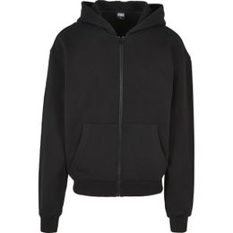 Urban Classics Herren Neopren-Hoodie "Urban Classics Herren Ultra Heavy Zip Hoody", schwarz, Gr. L, unifarben, 100% Baumwolle, Pullover