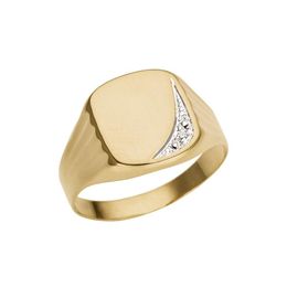 Firetti Herren Siegelring "Schmuck Geschenk Gold 333 Herrenring Goldring", 19, 0,01 P2 = erkennbare Einschl&uuml;sse, Diamanten Gelbgold 333, 3mm, gold,
