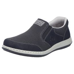 Rieker Herren Slipper, Gr. 44, schwarz, Nubuklederimitat, Textil, Schuhe, Slip-on Sneaker, Schlupfschuh, Halbschuh, Freizeitschuh mit Stretch