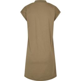 Urban Classics Damen Shirtkleid "Urban Classics Damen Ladies Turtle Extended Shoulder Dress", beige, Gr. S, unifarben, 100% Baumwolle, Kleider
