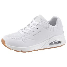 Skechers Damen Sneaker "Street Uno - Stand on Air", Gr. 41, wei&szlig;, Lederimitat, Schuhe, Freizeitschuh, Halbschuh, Schn&uuml;rschuh mit Memory Foam