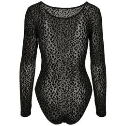 Urban Classics Damen Body "Urban Classics Damen Ladies Flock Lace Body"schwarz, Gr. 5XL, 94% Polyamid, 6% Elasthan, Bodys